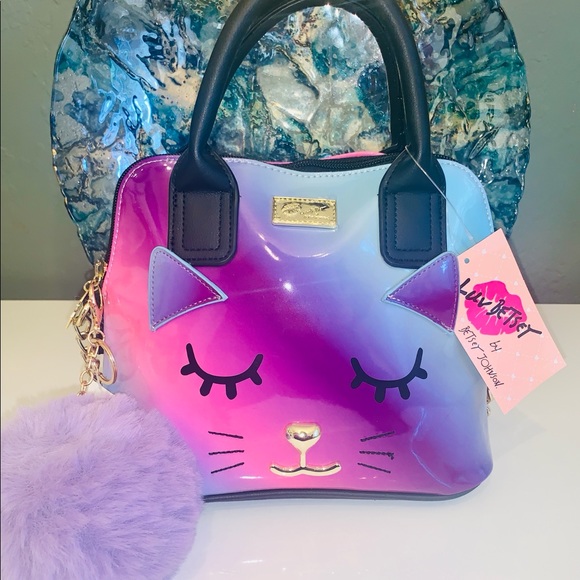 Betsey Johnson | Bags | Kitty Cat Luv Betsey Purse Bag New Kitsch Pvc ...